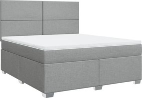 Box spring postel s matrací světle šedá 180 x 200 cm textil 3290560