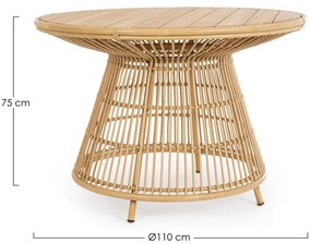 BIZZOTTO zahradní ratanový stůl ADELMA světlý ø110 cm 0660428