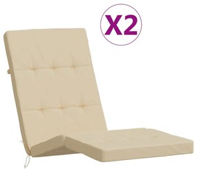 Podušky na polohovací židli 2 ks béžové oxfordská látka - Default Title