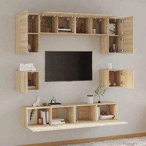 8dílný set TV skříněk dub sonoma kompozitní dřevo 3114408