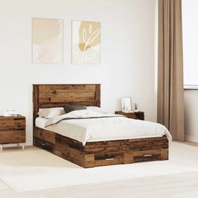 Rám postele s čelo Staré dřevo 120 x 190 cm Kompozitní dřevo 3410009