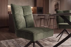 Designová otočná židle Narayan zelený samet