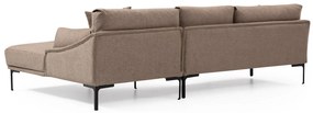 Designová rohová sedačka Pallavi 255 cm hnědá - pravá
