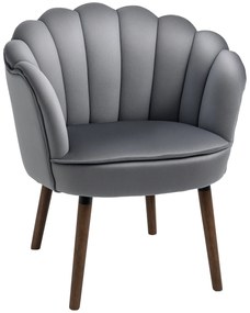 HOMCOM jídelní židle kuchyňská židle křeslo s opěradlem židle do obývacího pokoje polyester kaučukovník tmavě šedá 66 x 72 x 79 cm | Aosom