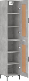Skříň highboard betonově šedá 34,5x34x180 cm kompozitní dřevo 3200453