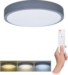LED stropní světlo s dálkovým ovládáním Grey nastavitelné - průměr 38 cm, šedá