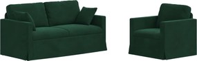 Set pohovek 2 ks Tmavě zelená samet 3407553