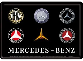 Postershop Plechová pohlednice - Mercedes-Benz (Logo Evolution)