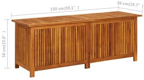 vidaXL Marketos Zahradní úložný box 150 x 50 x 58 cm masivní akáciové dřevo