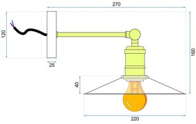 Toolight Černá svítilna Porto Kinkiet