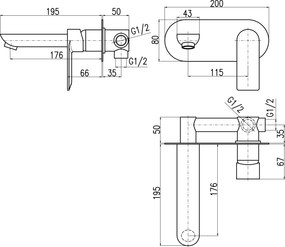 Slezák - RAV Umyvadlová baterie podomítková s tělesem NIL - , Zlatá kartáčovaná