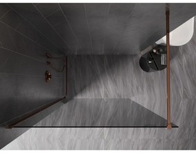 Mexen, Mexen Kioto-X sprchová stěna 110 x 200 cm, grafit 10 mm, růžové zlato - 800-110-101-60-40-X