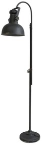 Černá antik kovová stojací lampa s patinou Factory - 175 cm / E27/ 60W