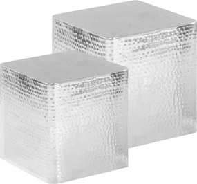 vidaXL Konferenční stolky 2 ks stříbrné hliníkové [246504]