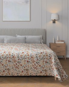 Přehoz na postel 220x260 cm barva oranžová látka pletený vzor, vzorované