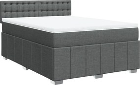 Box spring postel s matrací tmavě šedá 160x200 cm textil 3289434