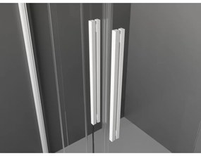 Mexen Velar L Duo, sprchový kout s posuvnými dveřmi 100 x 90 cm, 8mm čiré sklo, bílá matná, 871-100-090-02-03-20