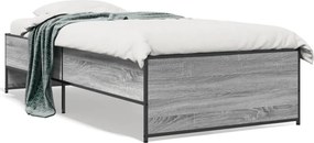 vidaXL Rám postele 90 x 200 cm kompozitní dřevo a kov [845244] Barva: šedá sonoma