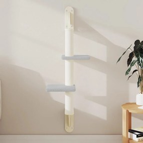 Nástěnné škrabadlo pro kočky se sloupkem světle šedé 108 cm 172411