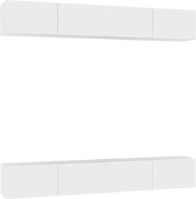 TV skříňky 4 ks bílé 100 x 30 x 30 cm kompozitní dřevo 3074452