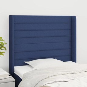 Čelo postele typu ušák modré 93x16x118/128 cm textil 3119708