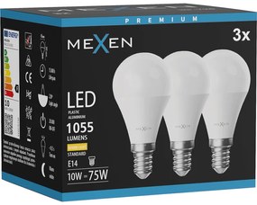 Mexen Nova 3x LED žárovka E14, G45, 10W, Teplá - 3000K, 1055 lm - L101-E14-1030-01x03
