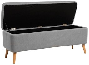 Šedá čalouněná lavice Somcasa Zurich 120 cm s úložným prostorem