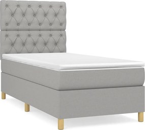 Box spring postel s matrací světle šedá 80 x 200 cm textil 3142529