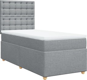 Box spring postel s matrací světle šedý 100 x 200 cm textil 3291205