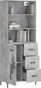 Skříň highboard betonově šedá 69,5x34x180 cm kompozitní dřevo 3189513