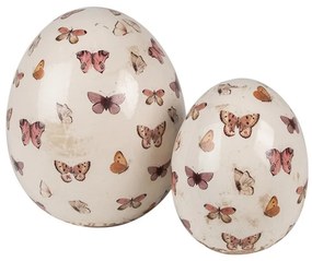Dekorace keramické vajíčko s motýlky Butterfly Paradise M – 10x12 cm