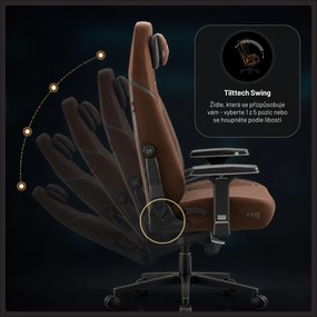 Herní židle textilní hnědá, Normal: Diablo X.Eye Prime Cinnamon Brown