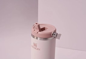 Světle růžová termoska z nerezové oceli 410 ml IceFlow™ Flip Straw 2.0 Tumbler Rose Quartz – Stanley