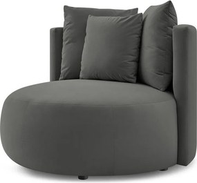 Světle šedé sametové křeslo Cesar – Bobochic Paris