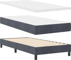 Postel s boxspringem s matrací Tmavě šedá 90 x 200 cm samet 3339081
