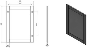 Aqualine, FAVOLO zrcadlo v rámu 60x80 cm, bílá mat, FV060