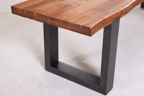 Hnědá dřevěná lavice s opěradlem Genesis 200 cm