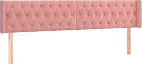 Čelo postele typu ušák růžová 203x16x78/88 cm samet 3119175