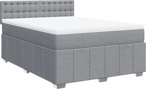 Box spring postel s matrací světle šedá 140 x 190 cm textil 3287077