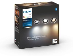 Philips Hue Milliskin LED bodové 3ks kulatý hliník