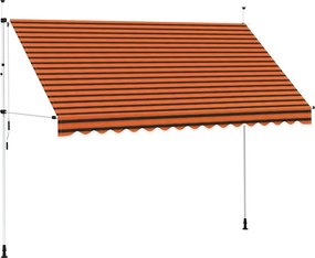 Ručně zatahovací markýza 350 cm oranžovo-hnědá 145839