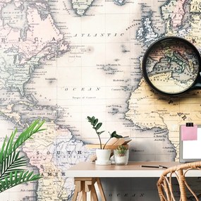 Samolepící tapeta mapa světa s lupou - 150x100 cm