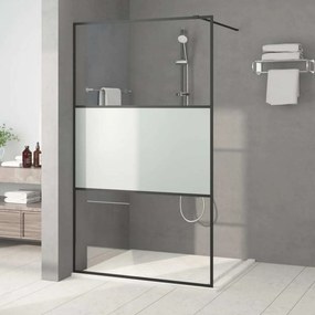 vidaXL Sprchová zástěna walk-in 115x195 cm napůl mléčné ESG sklo [152108] Barva: Černá