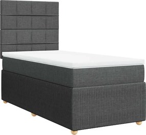 Box spring postel s matrací tmavě šedá 90x200 cm textil 3291940