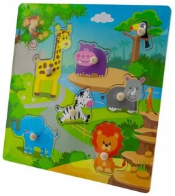 Tulimi Dřevěné zábavné puzzle vkládací - Zoo velké