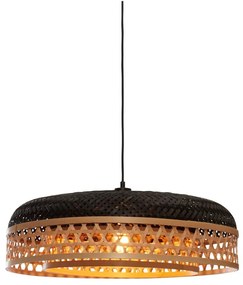 Závěsné svítidlo s bambusovým stínidlem v černo-přírodní barvě ø 60 cm Ubud – Good&amp;Mojo
