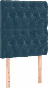 Box spring postel s matrací a LED tmavě modrá 90x200 cm samet 3136285