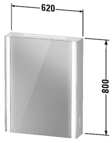 Duravit XViu - Zrcadlová skříňka s osvětlením, Icon verze, 620x156 mm, panty vpravo, champagne matná XV7141RB1B1
