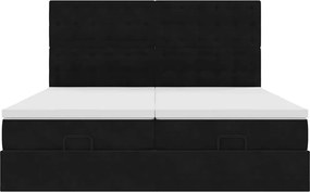 Osmanský rám postele s matracíes černá 160x200cm samet 3313804