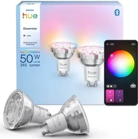 Philips Hue Essential WCA GU10 2 ks / Chytrá LED žárovka / 4,7 W / 345